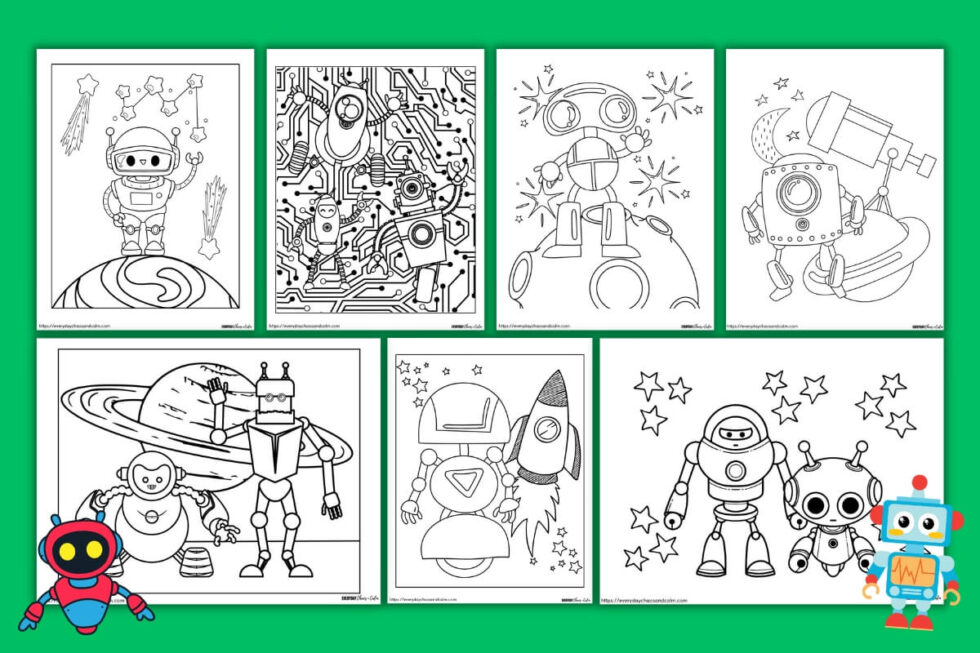 Free Robot Coloring Pages For Kids