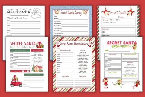 Free Printable Secret Santa Questionnaires