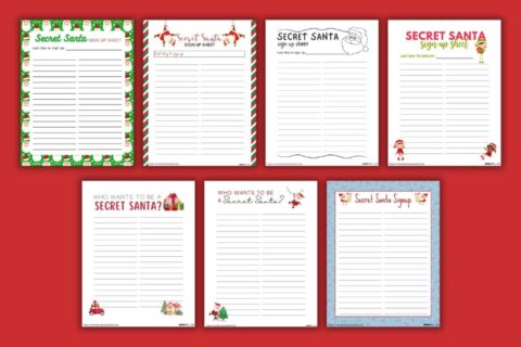 7 Free Printable Secret Santa Sign Up Sheets