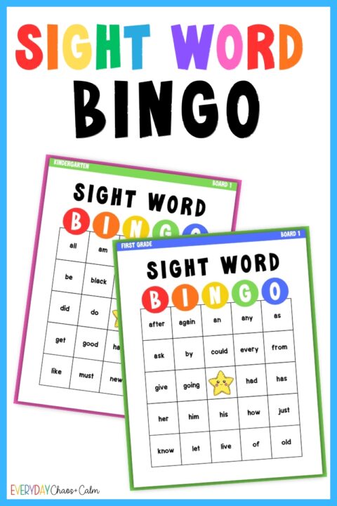 Free Printable Sight Word Bingo Games For Kids