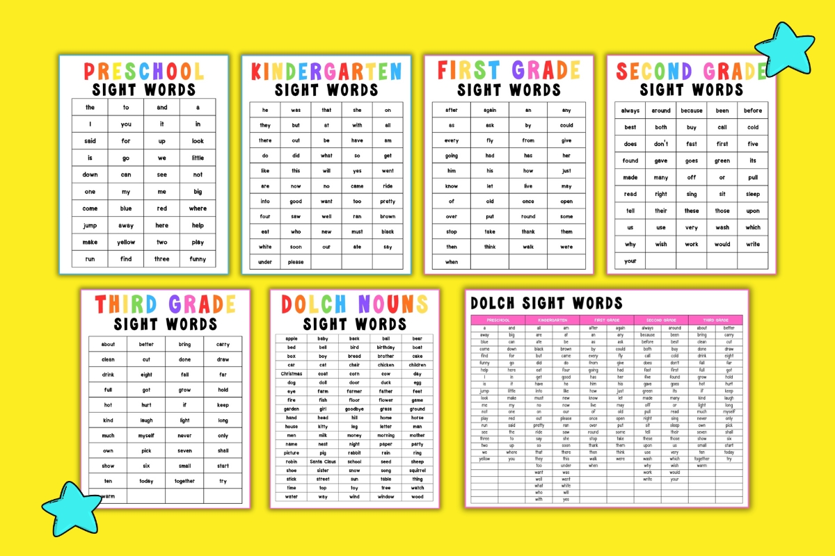 Printable Sight Word Lists