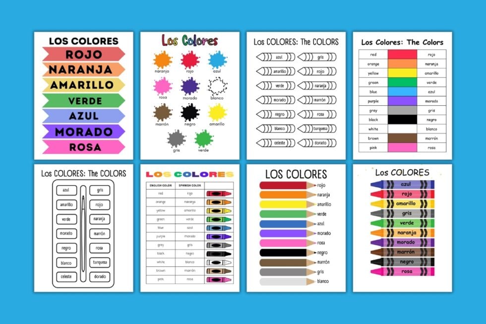 Free Printable Spanish Colors Charts For Kids