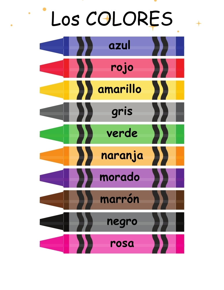 Free Printable Spanish Colors Charts For Kids
