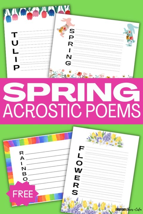 Free Spring Acrostic Poem Templates