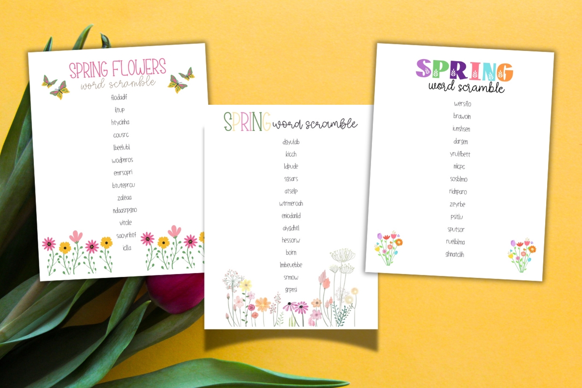 Free Printable Spring Word Scramble Puzzles