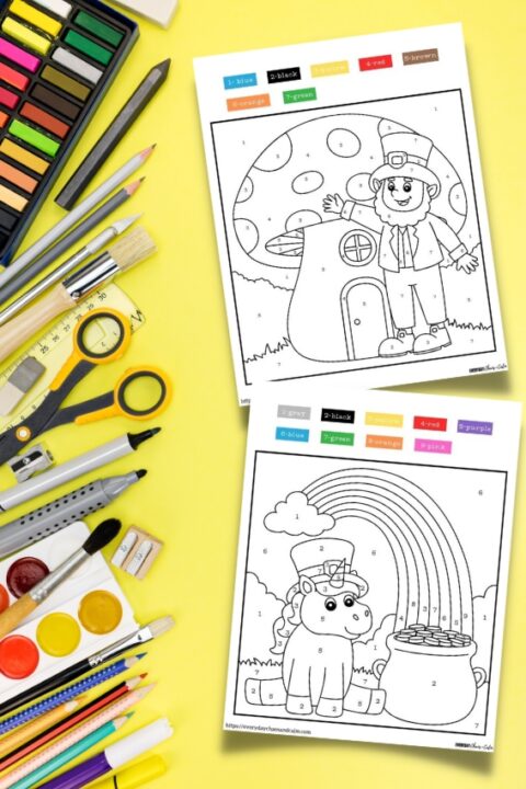 St. Patrick's Day Color By Number Pages