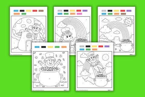 St. Patrick's Day Color By Number Pages