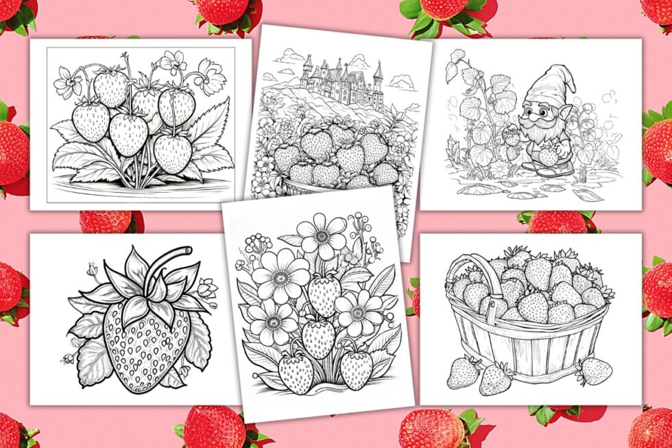 Free Printable Strawberry Coloring Pages
