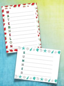 Free Printable Summer Acrostic Poem Templates
