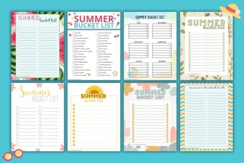 Free Printable Summer Bucket Lists