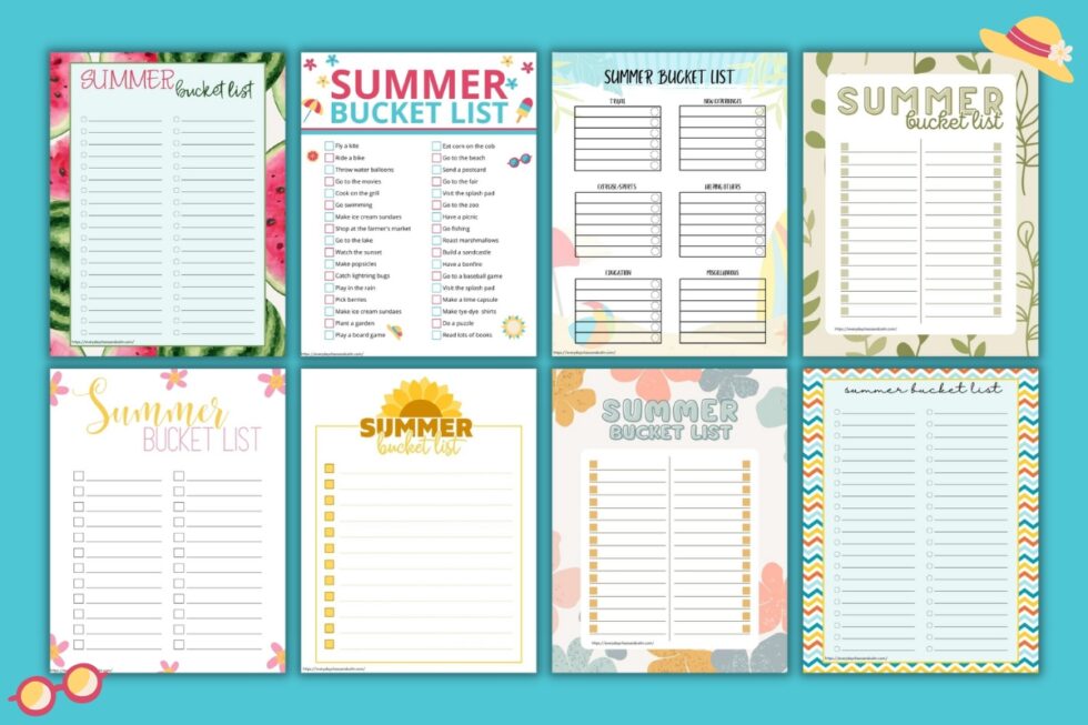 Free Printable Summer Bucket Lists