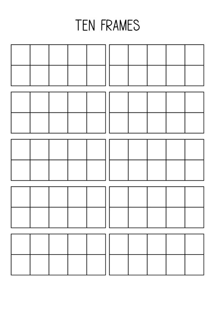 Free Ten Frame Printables For Math Activities