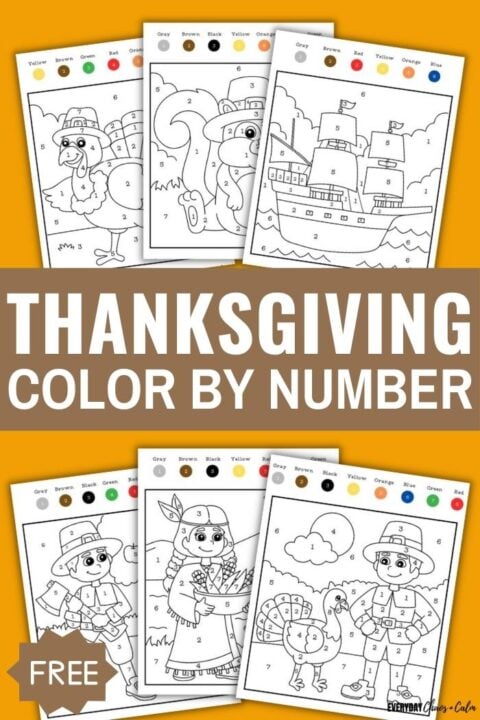 11 Free Thanksgiving Color By Number Pages For Kids