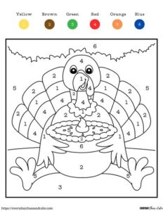 11 Free Thanksgiving Color By Number Pages For Kids