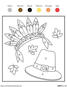 11 Free Thanksgiving Color By Number Pages For Kids