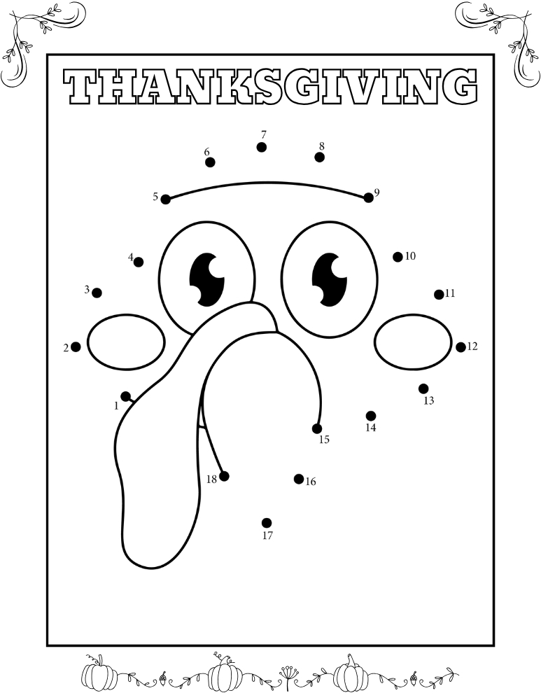 Free Printable Thanksgiving Dot To Dot Puzzles
