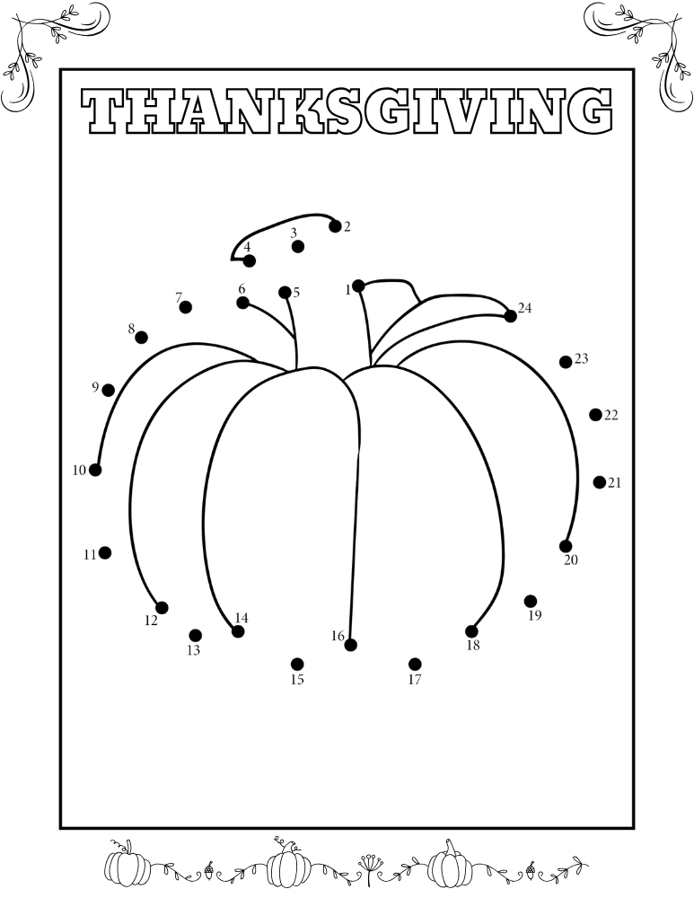 Free Printable Thanksgiving Dot To Dot Puzzles