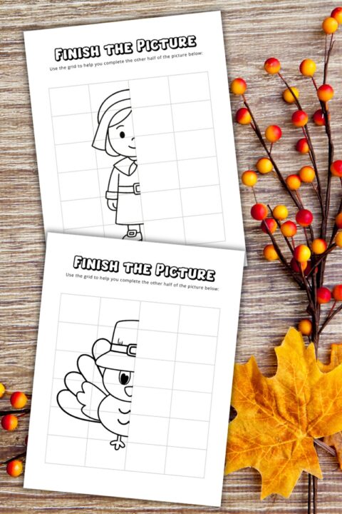 Printable Thanksgiving Finish The Picture Worksheets