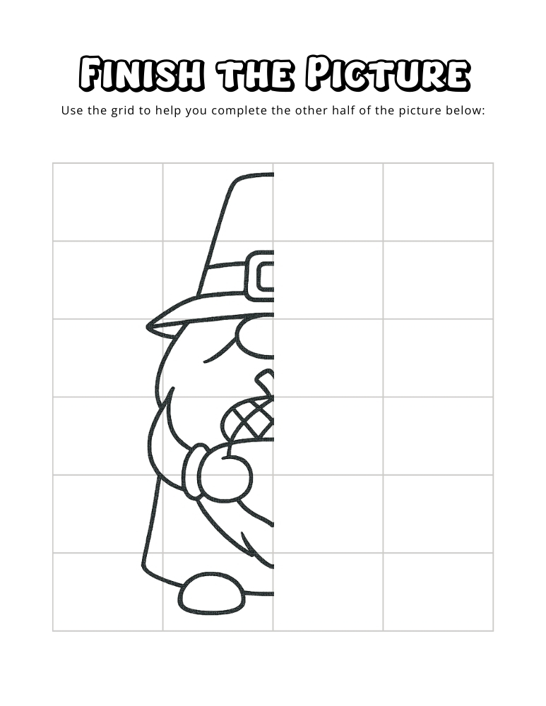 Printable Thanksgiving Finish The Picture Worksheets