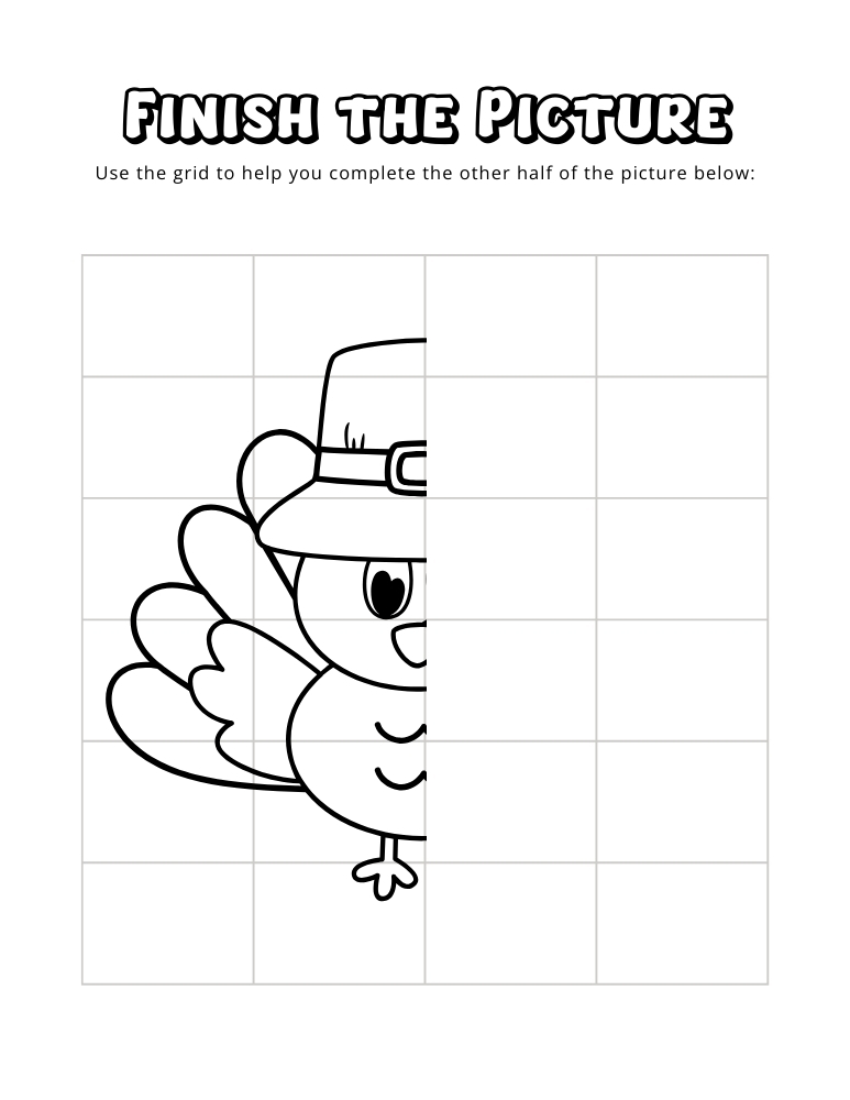 Printable Thanksgiving Finish The Picture Worksheets