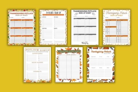 7 Free Printable Thanksgiving Potluck Sign Up Sheets