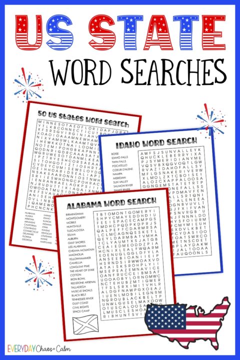50 US States Word Searches