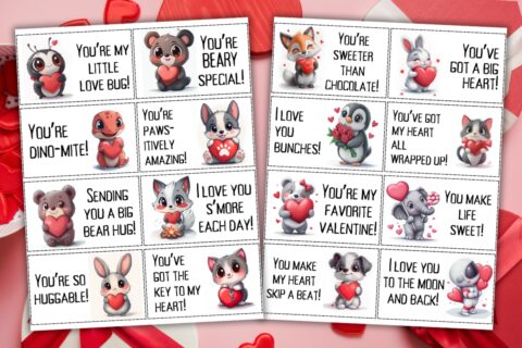 Free Printable Valentine Lunchbox Notes