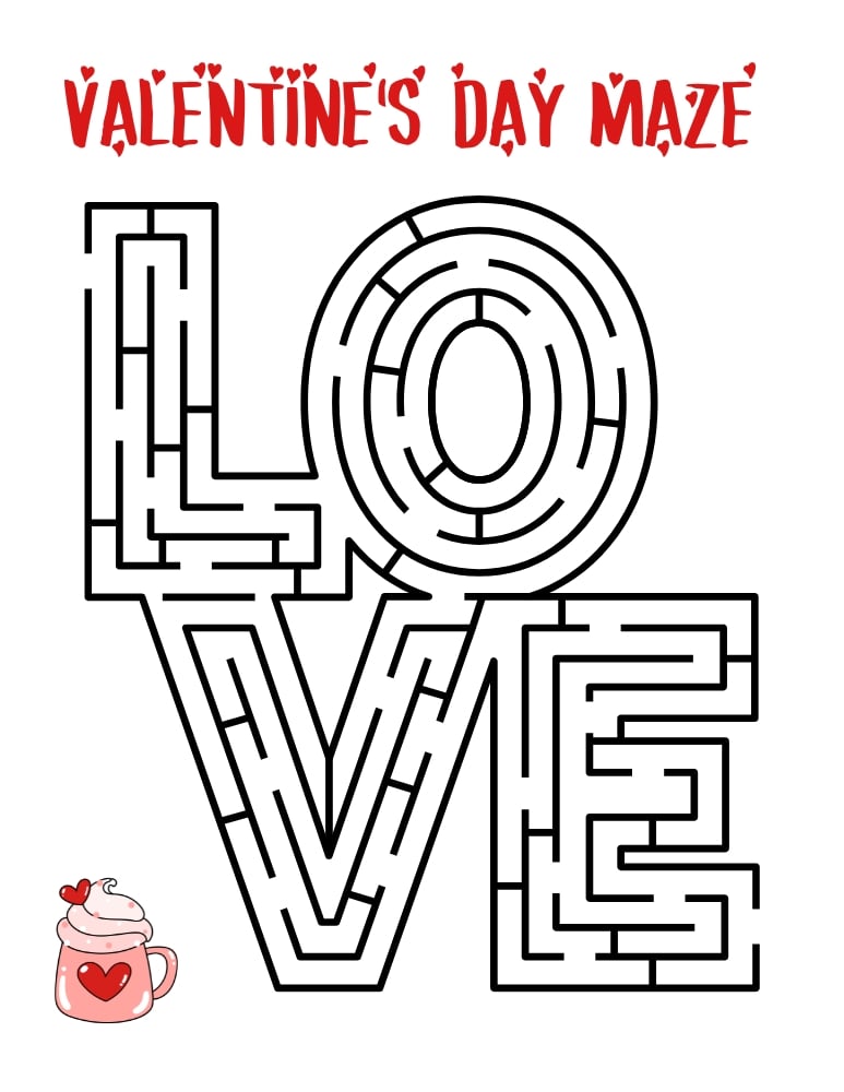 Free Printable Valentine's Day Mazes